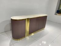 China Luxury Stainless Steel Console Table ODM OEM Marble Top Sideboard for sale