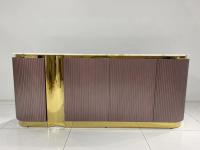 China Luxury Stainless Steel Console Table ODM OEM Marble Top Sideboard for sale