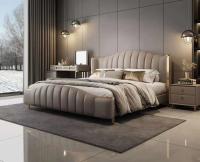 China Luxurious Hotel Bedroom Furniture Solid Wood King Size Beds for sale