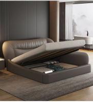 China Anti Fall Hotel Bedroom Furniture Leather Bed Soft Pack 1.8m Oak Nordic Bed for sale