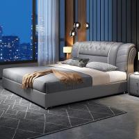 China Soft Hotel Luxury Leather Bed Modern Storage Leather Bed for sale