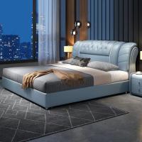 China Soft Hotel Luxury Leather Bed Modern Storage Leather Bed for sale