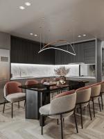China Glass Hotel Restaurant Furniture Contemporary Booth Seating Black Dining Table for sale
