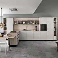 China Integrated Solid Wood Contemporary Kitchen Cabinets Telescopic for sale