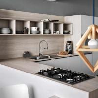 China Integrated Solid Wood Contemporary Kitchen Cabinets Telescopic for sale