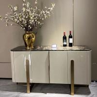 China Marble Face Luxury Sideboard Cabinets With Drinks Fridge for sale