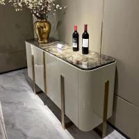 China Marble Face Luxury Sideboard Cabinets With Drinks Fridge for sale