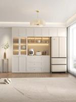 China Hotel Restaurant Luxury Sideboard Cabinets Integrated Wall Embedded Refrigerator Cabinet for sale