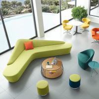China Hotel Lobby Reception Sofa Set Solid Wood Fabric Reception Room Furniture for sale