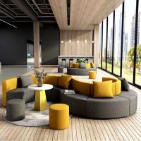 China Solid Wood Luxury Modern Sofa Hotel Lobby Public Reception Room S Arc Office Lounge Sofa for sale