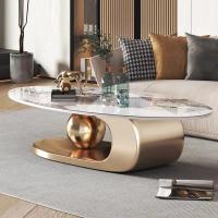 China Hollow Out Marble Coffee Table Stainless Steel Living Room Coffee Table for sale