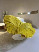 China Nordic Light Luxury Velvet Flower Petal Chair Hotel Showroom Stainless Steel Base for sale