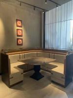 China Antique Luxury U Shape Semi Circle Booth Seating Leather Hotel Restaurant Sofa Seats for sale