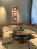 China Antique Luxury U Shape Semi Circle Booth Seating Leather Hotel Restaurant Sofa Seats for sale