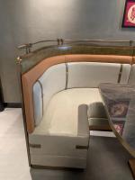China Antique Luxury U Shape Semi Circle Booth Seating Leather Hotel Restaurant Sofa Seats for sale
