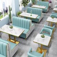 China Leather Hotel Restaurant Furniture Marble Art  Modern Booth Seating for sale