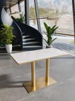 China Luxury Restaurant Booth Seating Combination Leather Metal Marble Table for sale