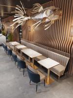 China Luxury Restaurant Booth Seating Combination Leather Metal Marble Table for sale