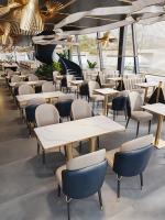 China Luxury Restaurant Booth Seating Combination Leather Metal Marble Table for sale