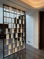 China Light Custom Room Divider Screens Modern Luxury Stainless Steel Room Partition for sale