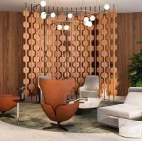 China Modern Colorful Stainless Steel Hotel Furniture Metal Hotel Lobby Room Partition Screen for sale