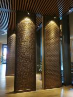 China Luxury Stainless Steel Screen Titanium Hotel Lobby Aluminum Room Divider Screen for sale