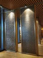 China Luxury Stainless Steel Screen Titanium Hotel Lobby Aluminum Room Divider Screen for sale