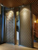 China Luxury Stainless Steel Screen Titanium Hotel Lobby Aluminum Room Divider Screen for sale