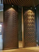 China Luxury Stainless Steel Screen Titanium Hotel Lobby Aluminum Room Divider Screen for sale