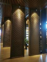 China Luxury Stainless Steel Screen Titanium Hotel Lobby Aluminum Room Divider Screen for sale
