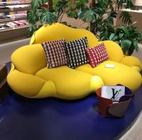 China Lamb Wind Hotel Room Sofa Living Room Cream Velvet Sofa for sale