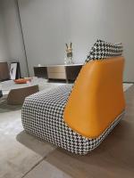China Modern Lattice Hotel Room Sofa Single Light Luxury Solid Wood Sofa for sale