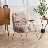 China Literary Star Spot Velvet Accent Chair Hotel Home Coffee Shop Fabric Dining Chairs for sale