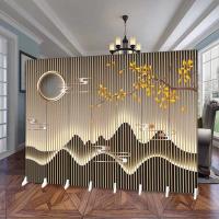 China Stainless Steel Screen Partition Wall Titanium Metal Hollowed Out Room Divider Screen for sale