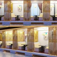 China Luxury Modern Stainless Steel Hotel Furniture Empty Screen Hotel Room Divider Partition for sale