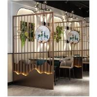 China Luxury Modern Stainless Steel Hotel Furniture Empty Screen Hotel Room Divider Partition for sale
