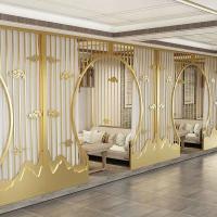 China 304 Stainless Steel Screen Partition Wall Hollowed Out Hotel Room Divider Screen for sale