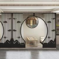 China 304 Stainless Steel Screen Partition Wall Hollowed Out Hotel Room Divider Screen for sale