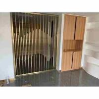 China Light Luxury Room Divider Partition Stainless Steel Hotel Metal Room Divider for sale