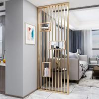 China Modern Stainless Steel Screen Partition Metal Grille Carved Folding Room Divider for sale