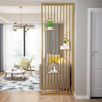 China Modern Stainless Steel Screen Partition Metal Grille Carved Folding Room Divider for sale