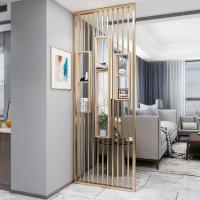 China Modern Stainless Steel Screen Partition Metal Grille Carved Folding Room Divider for sale