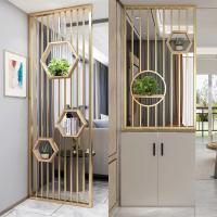 China Modern Stainless Steel Screen Partition Metal Grille Carved Folding Room Divider for sale