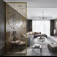 China Modern Stainless Steel Screen Partition Metal Grille Carved Folding Room Divider for sale