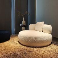 China Living Room Round Banquette Sofa Bedroom Hotel Modern Lamb Fleece Round Seat Sofa for sale