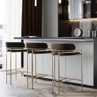 China Classic Coffee Bar High Stool Chair With Metal Element Backrest Chair For Hotel for sale