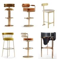 China Luxury High Backrest Chair Coffee Stainless Steel Bar Chair High Stool For Restaurant for sale
