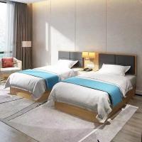 China Classic Luxury White Solid Oak Double Bed Hotel Bedroom Soft Bed for sale