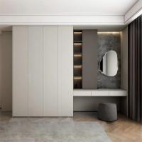 China Modern Walnut Hotel Room Wardrobe With Dresser All In One for sale