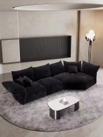 China Petal Black Velvet Sofa Italian Hotel Villa Living Room Fabric Alien Sofa for sale